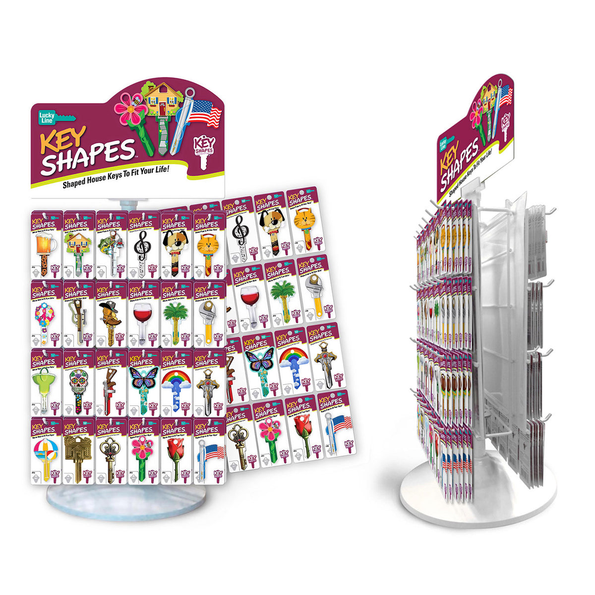 Key Shapes™ 2 Panel Revolving | Retail Solutions | Lucky Line Products