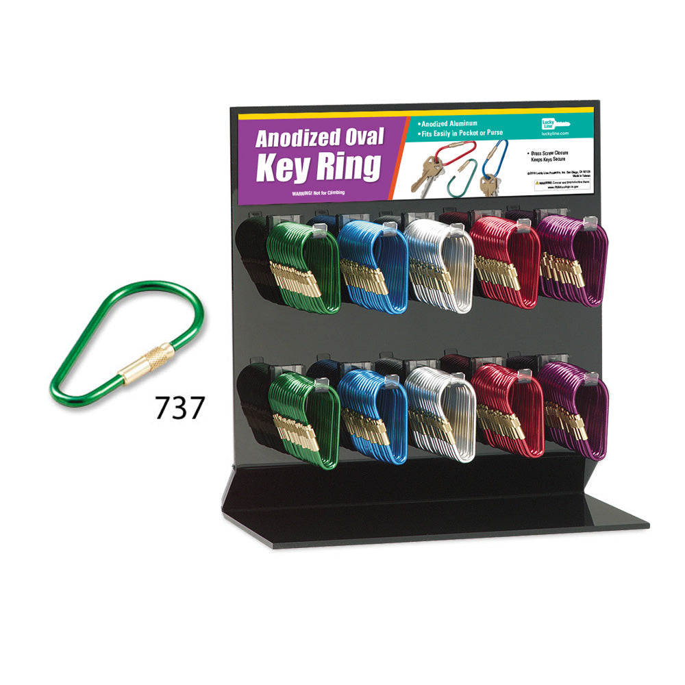 Anodized Oval Key Ring Display | Lucky Line Products